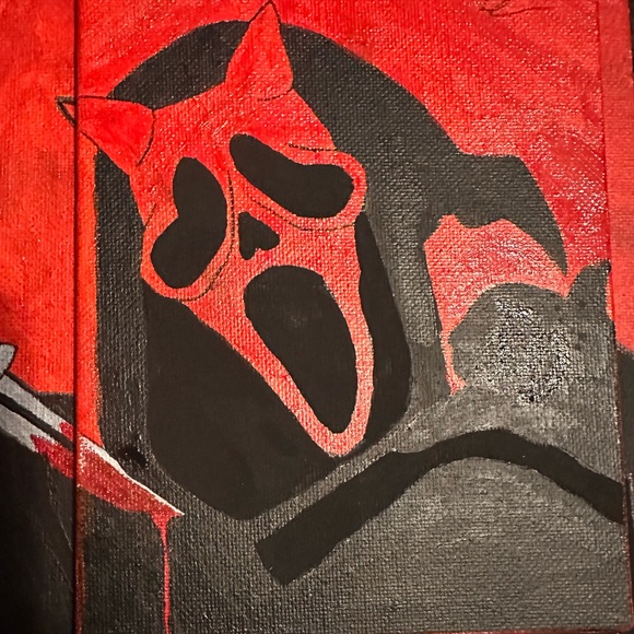 Art | Miniature Hand Painted Ghostface Painting | Poshmark